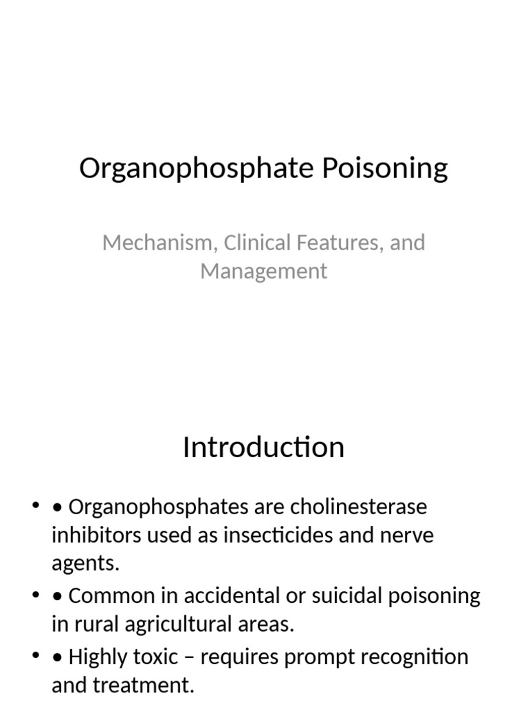 Organophosphate Poisoning: Symptoms & Management | PDF