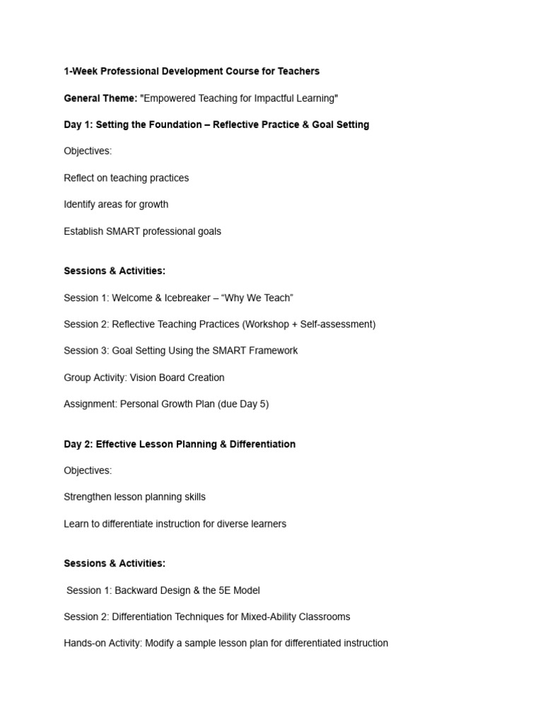 Altec Teacher Development Course Overview | PDF | Differentiated ...