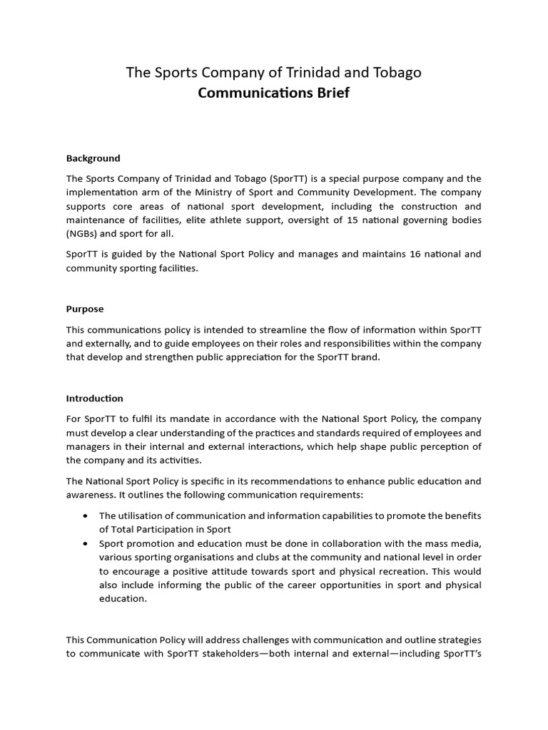 Draft Communication Brief 2024 | PDF | Communication | Social Media