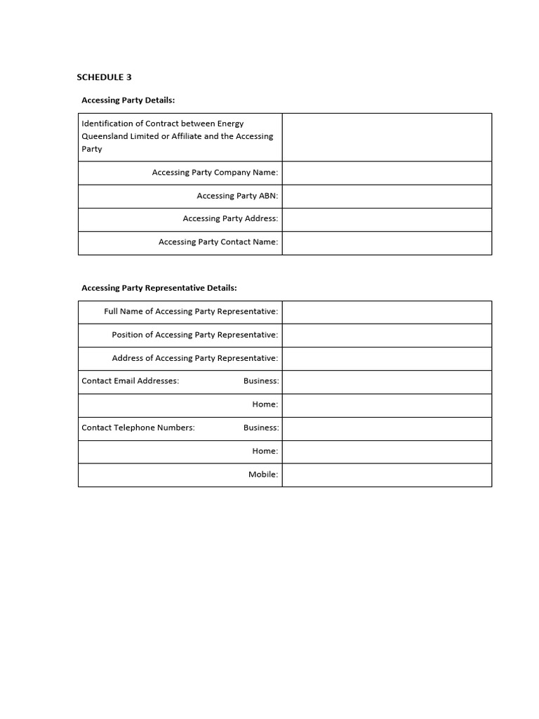TEMPLATE - Schedules 3 and 4 | PDF