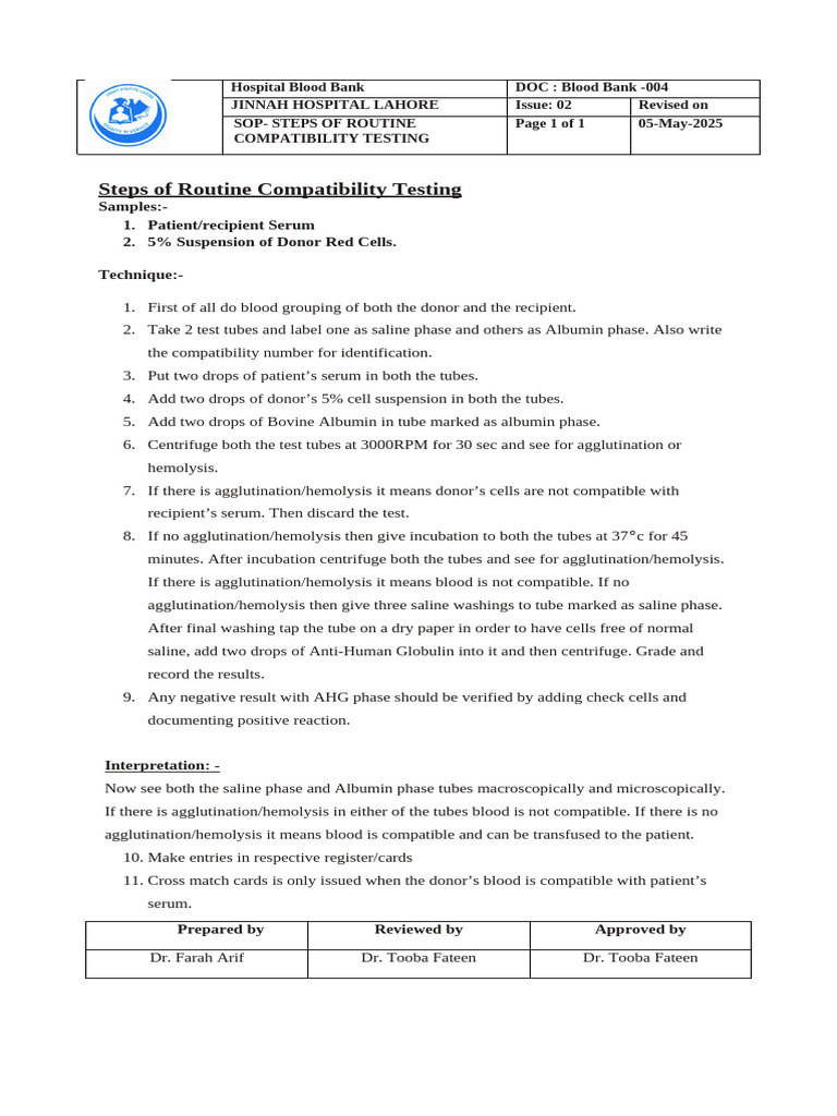 Cross Matching Compatibility Steps | PDF