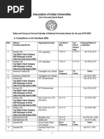 AIU Calendar, 2025-26 (Rev) | PDF | Sports | Athletic Sports