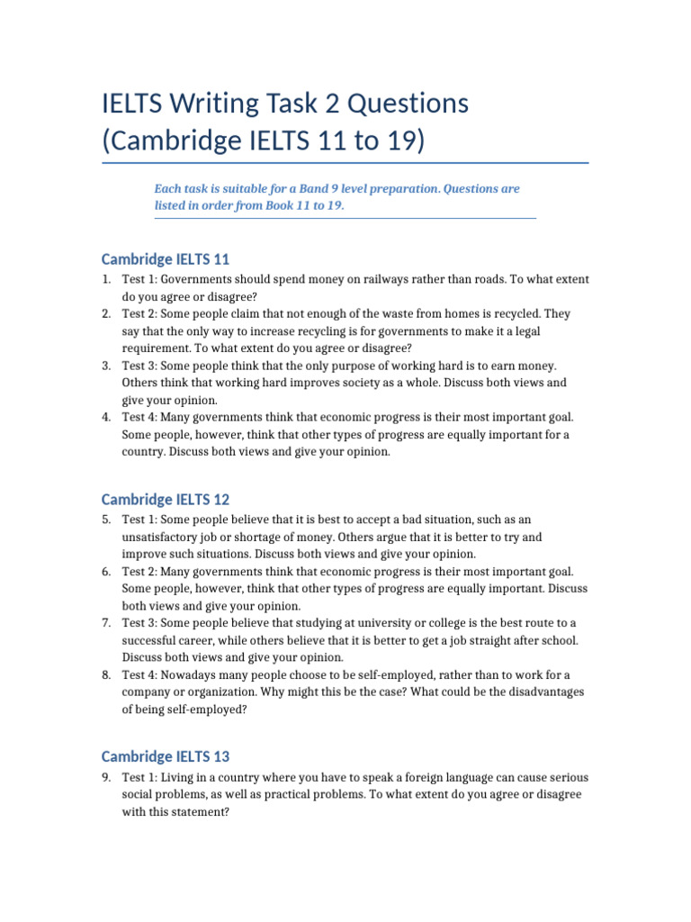 IELTS Writing Task2 Book11 To 19 Band9 | PDF | International English ...