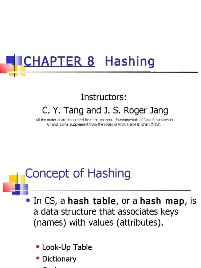 Chapter 8 - Hashing | PDF | Data Management | Algorithms Chapter 8 - Hashing | PDF | Data Management | Algorithms