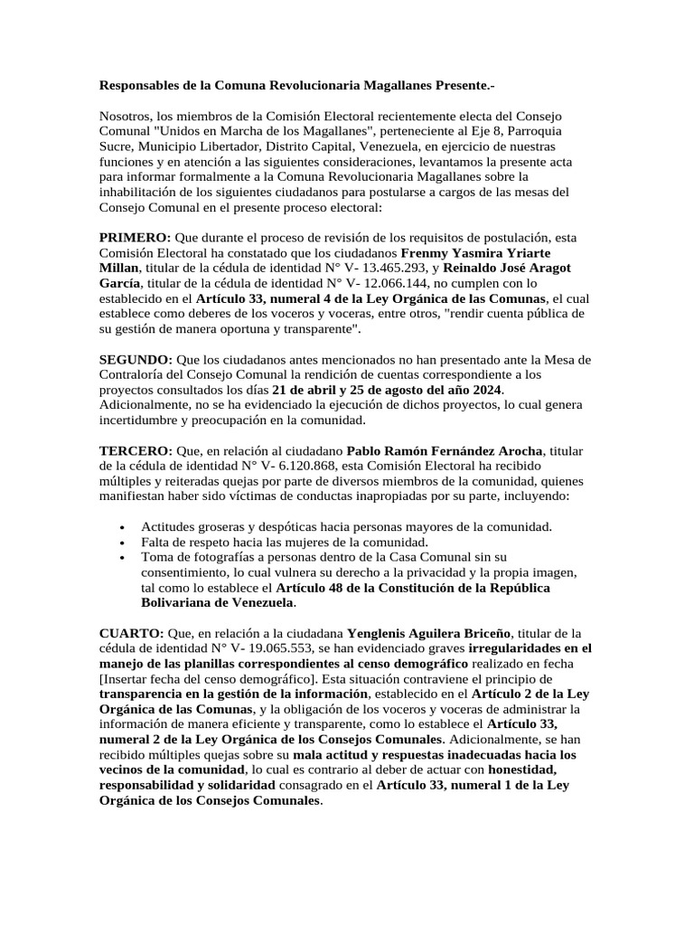 inhabilitacion 22222 | PDF | Gobierno | Justicia