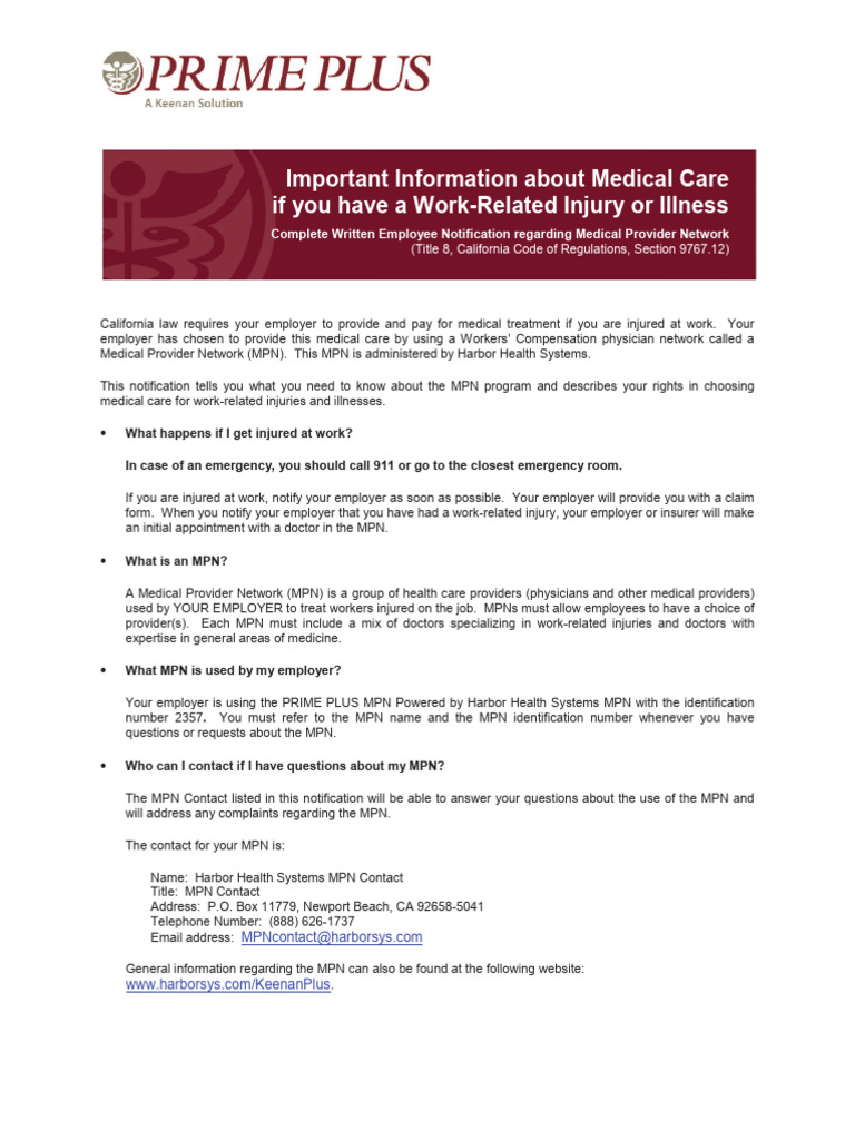 RM - Prime Plus Information - 9.17.2021 | PDF | Physician | Employment