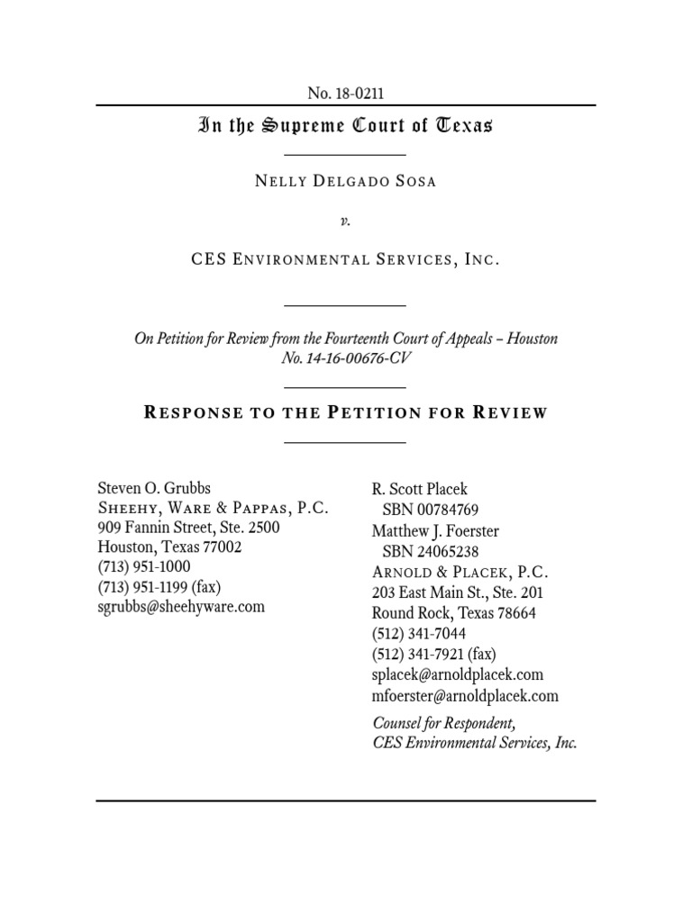 Ces - Response to Ptr - Final | PDF | Collateral Estoppel | Lawsuit