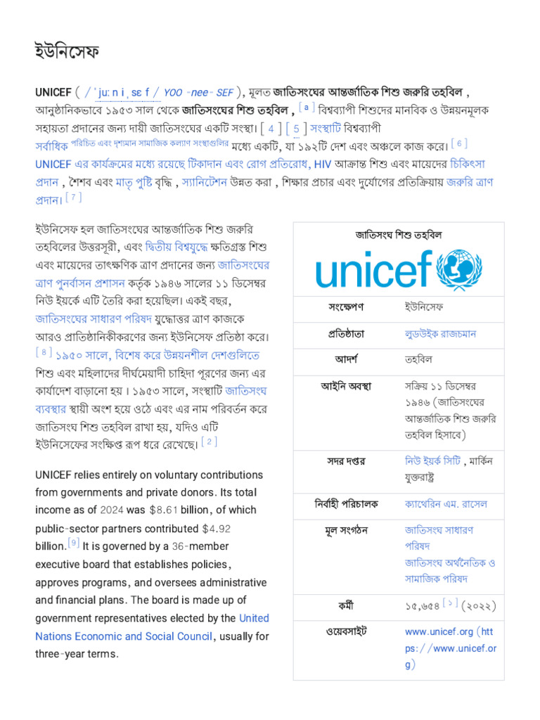 UNICEF - Wikipedia 240 | PDF | Unicef