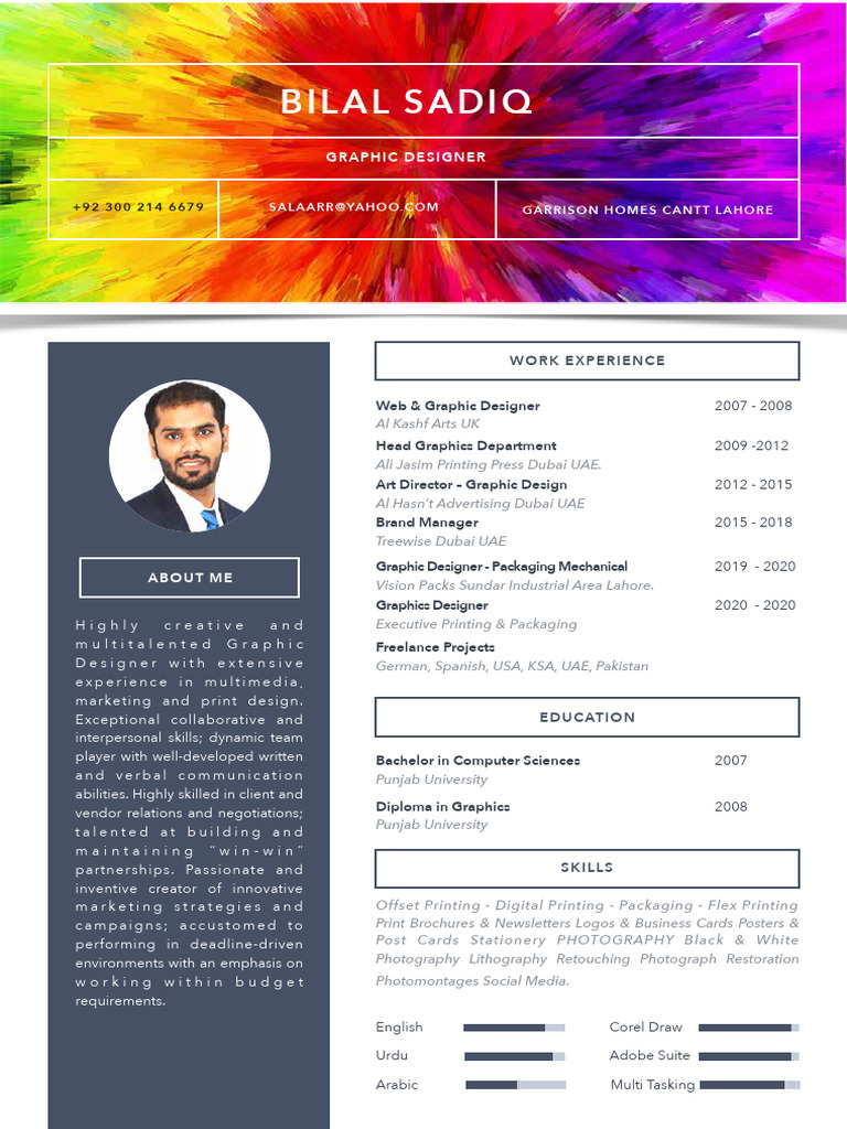 CV Bilal Graphic Designer | PDF | Graphic Design | Graphics