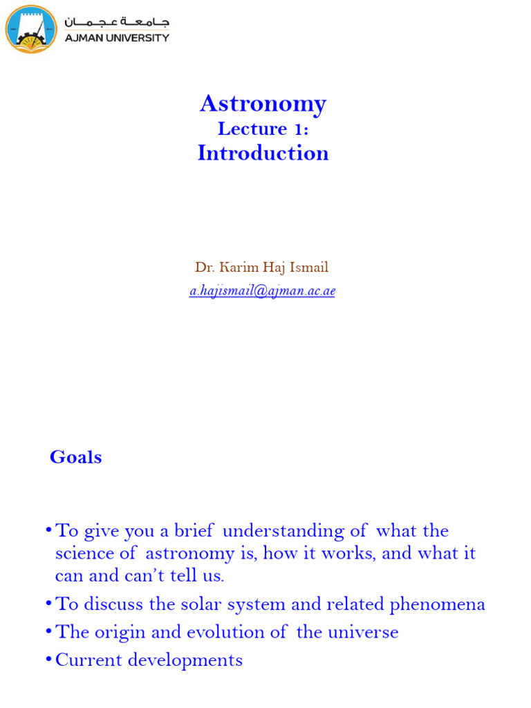 1-Chapter 1 General Introduction | PDF | Astronomy | Universe