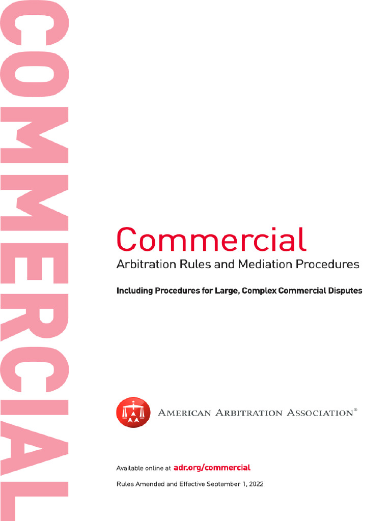 AAA - Commercial Arbitration Rules and Mediation Procedures - 2022 | PDF