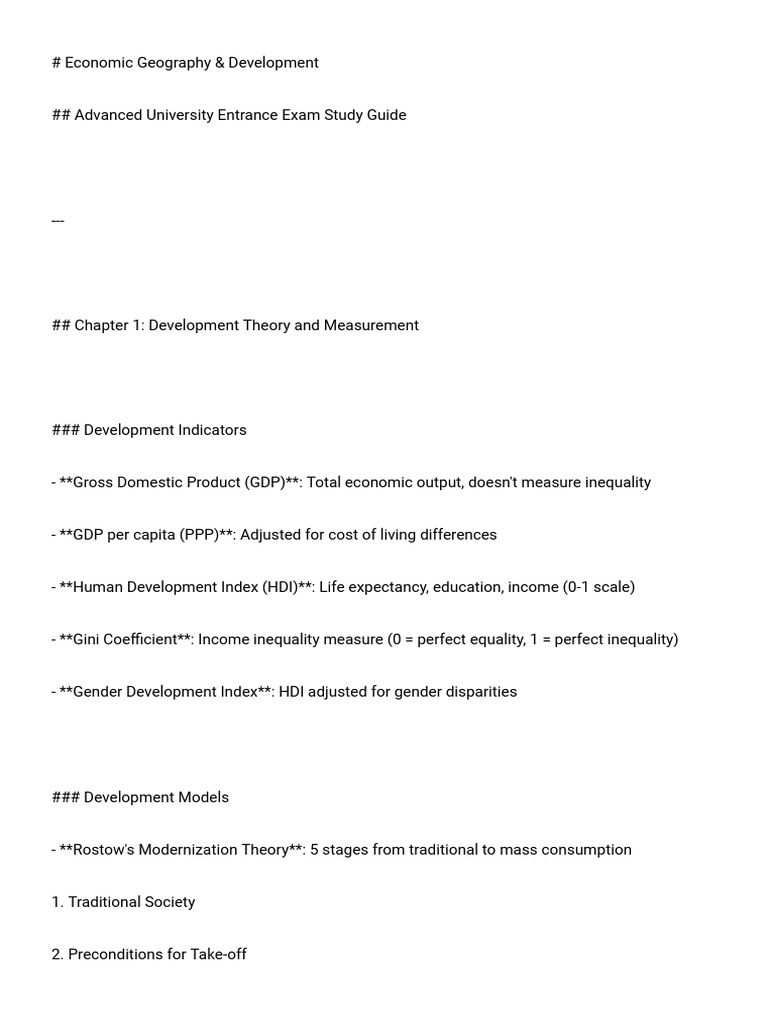 Economic Geography & Development | PDF | Cost Of Living | Gross ...
