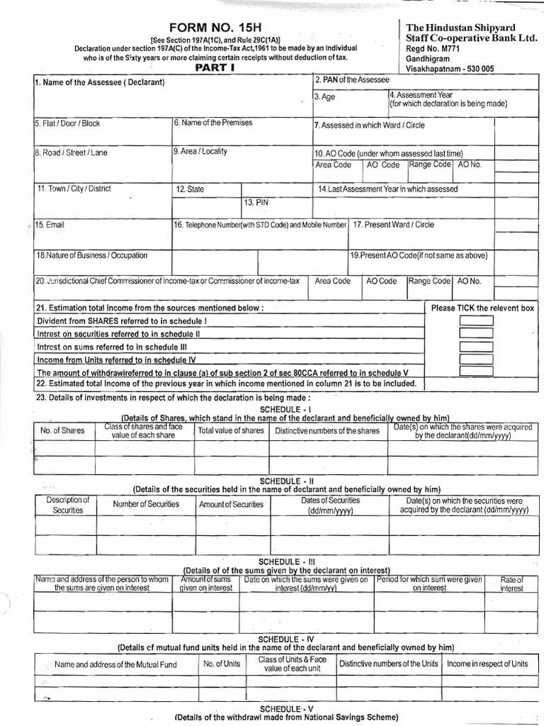 Form 15H Income Tax Declaration | PDF | Chess Theory | Chess Openings