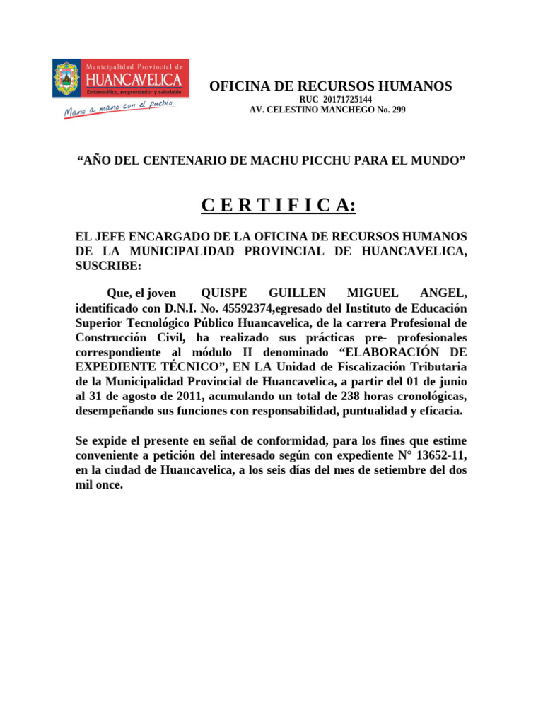 Certificado de Pract. Vertical | PDF | Economias | Gestión de recursos humanos