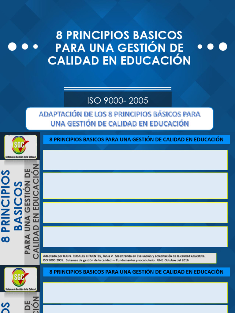 8 Principios para Calidad Educativa | PDF | Sistema de manejo de ...