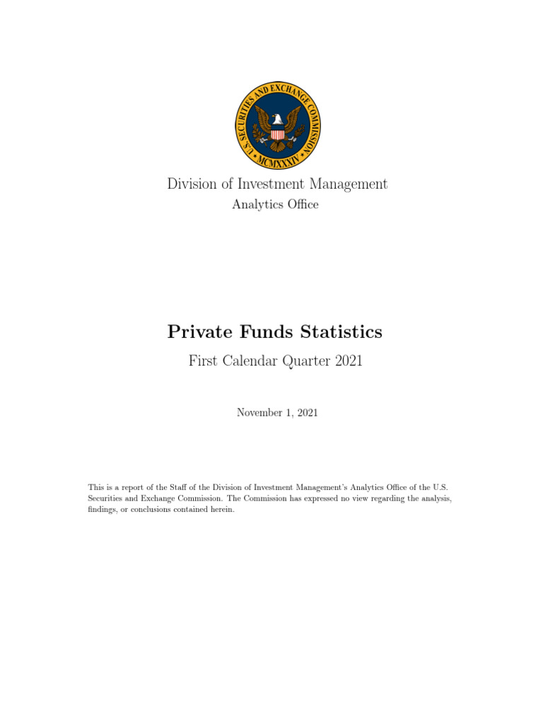 Private Funds Statistics 2021 q1 | PDF | Hedge Fund | Statistics
