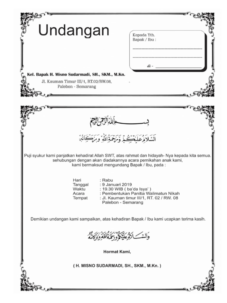 Undangan Rapat Nikahan | PDF