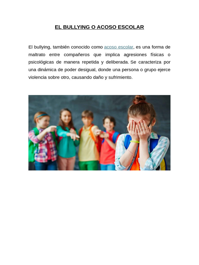 El Bullying Escolar | PDF