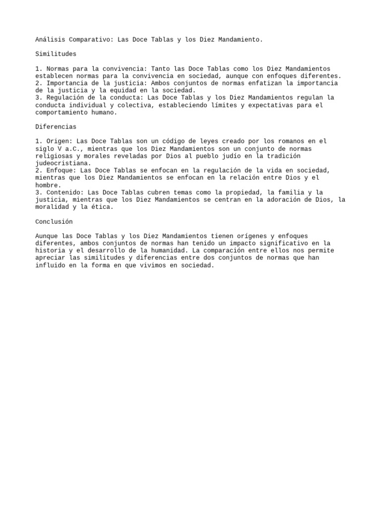 12 Tablas y 10 Mandamientos | PDF
