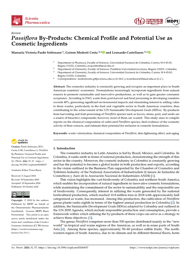 Scipharm-92-00057 Passifloras Usos Cosmeticos | PDF | Seed
