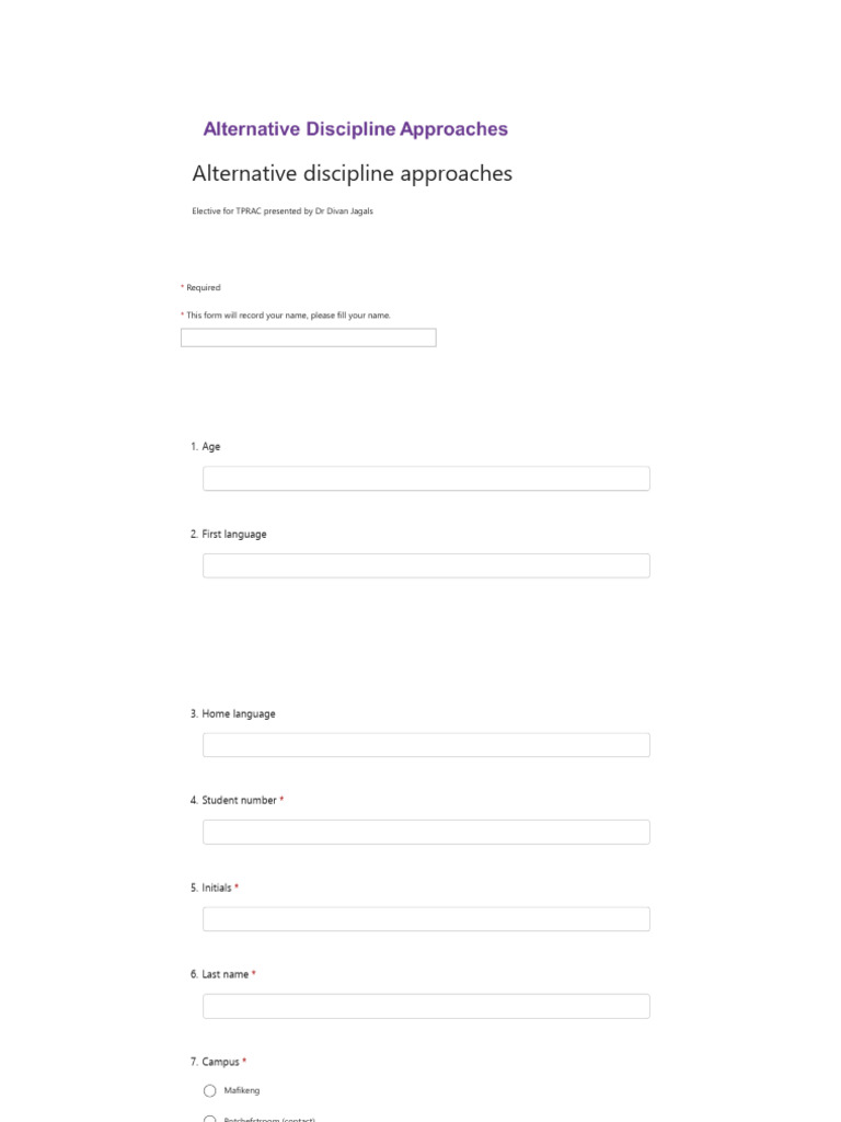 Alternative Discipline Approaches Overview | PDF | Psychological ...