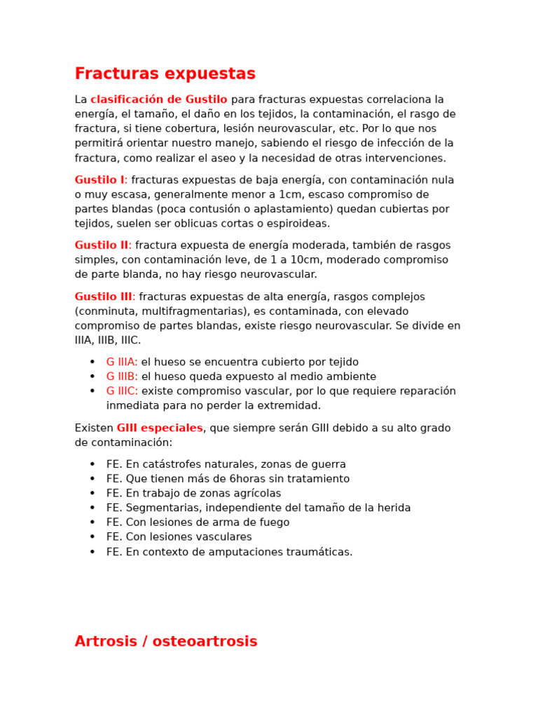 La Clasificación de Gustilo para Fracturas Expuestas Correlaciona La ...
