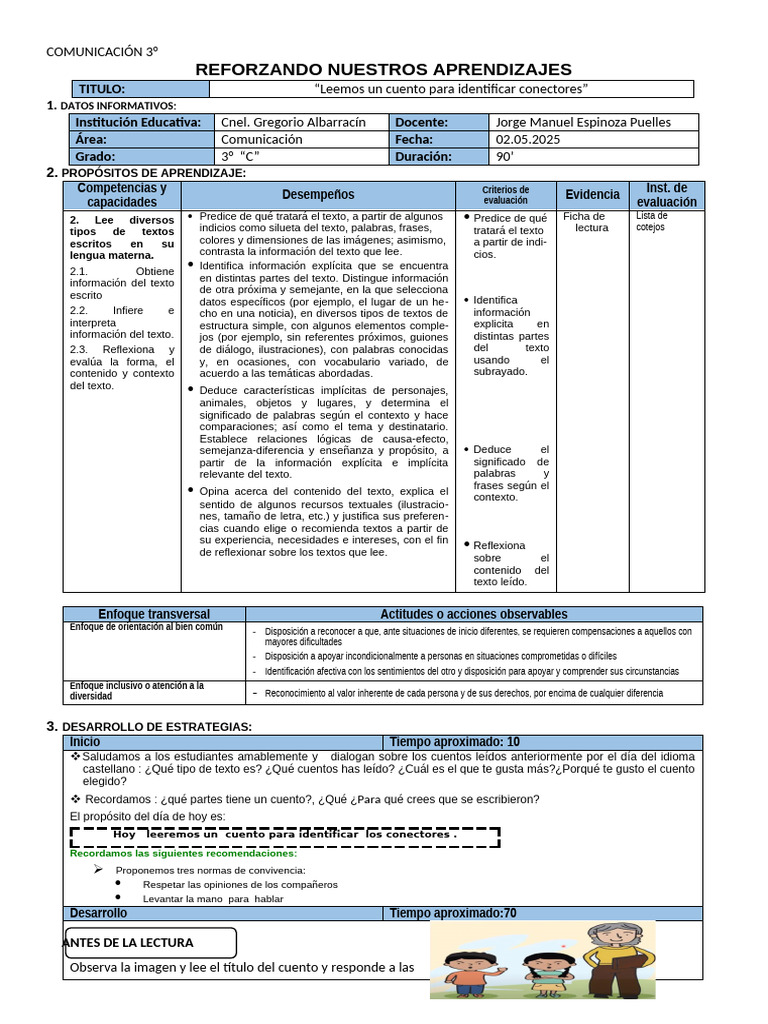 Cuento para Identificar Conectores | PDF | Narración | Información