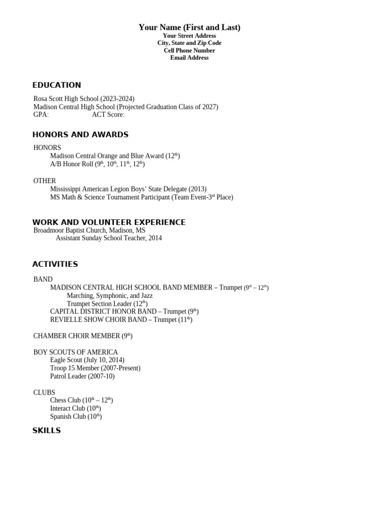 2024 Sample Resume | PDF
