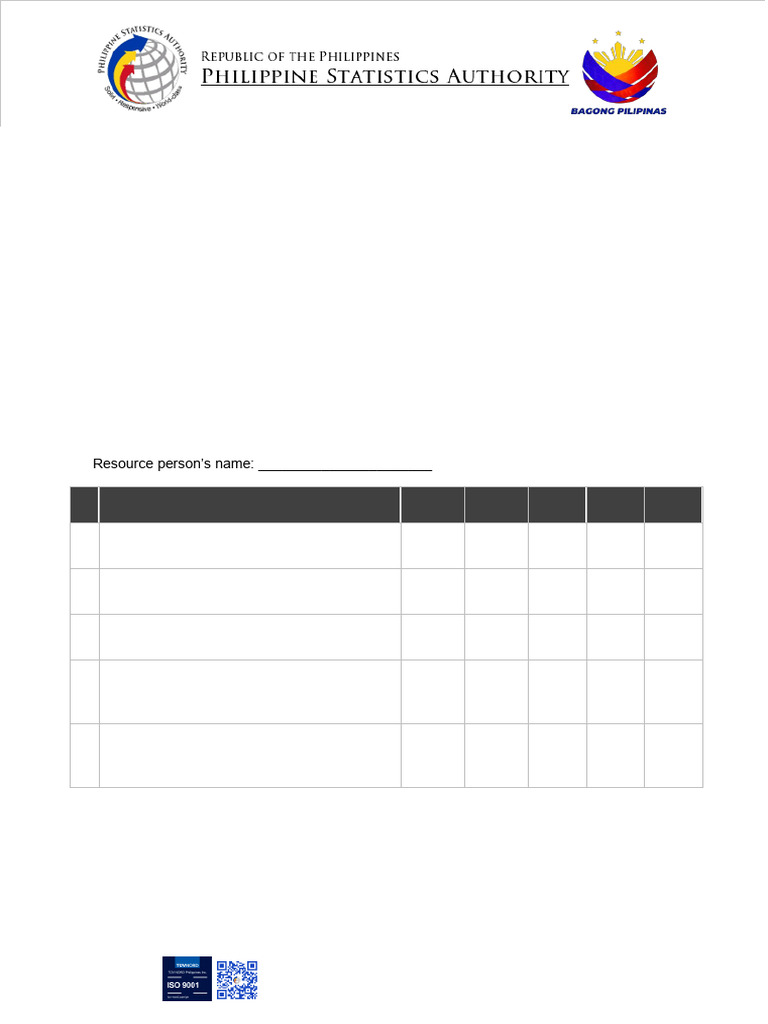 Evaluation Form For 2024 Community-Based Monitoring System Data ...