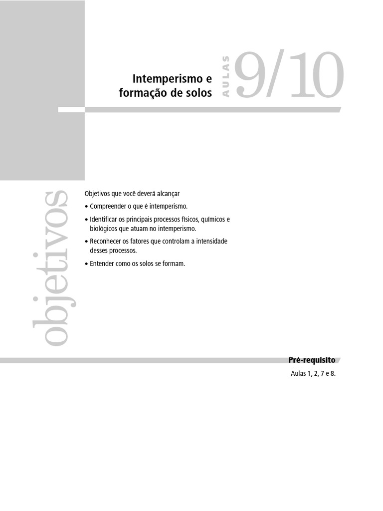Aulas 9 e 10 | PDF | Solo | Intemperismo