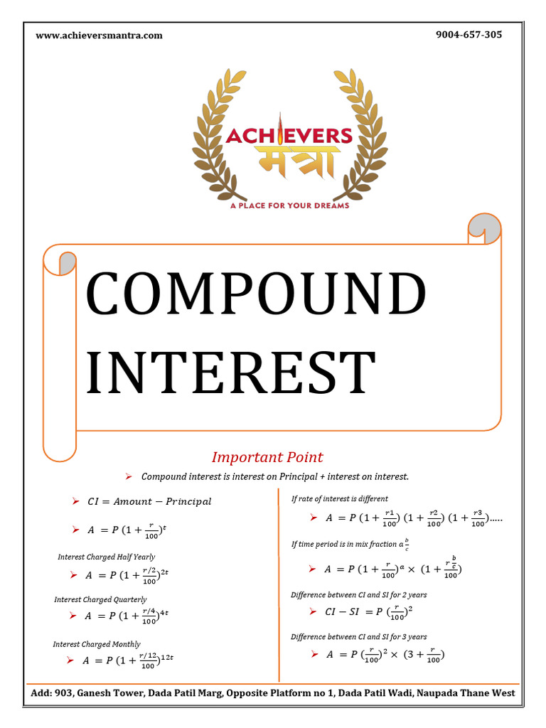 Understanding Compound Interest Calculations | PDF | Interest ...