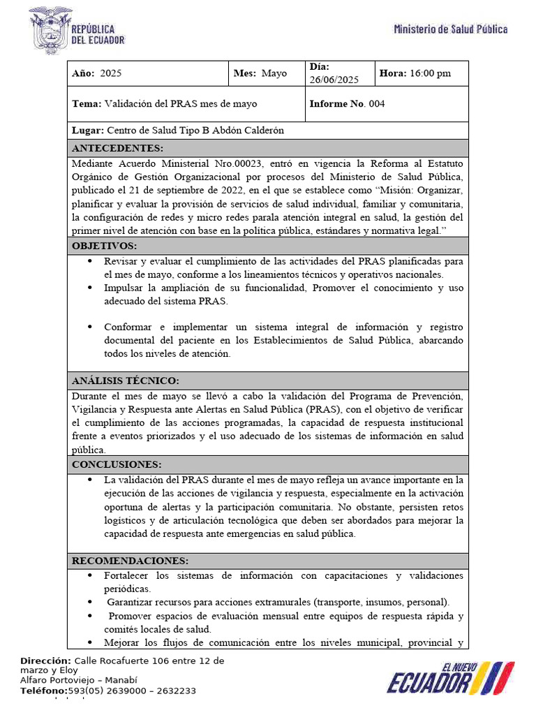 Validación de Mayo Del Sistema Pras | PDF | Vacunación | Medicina