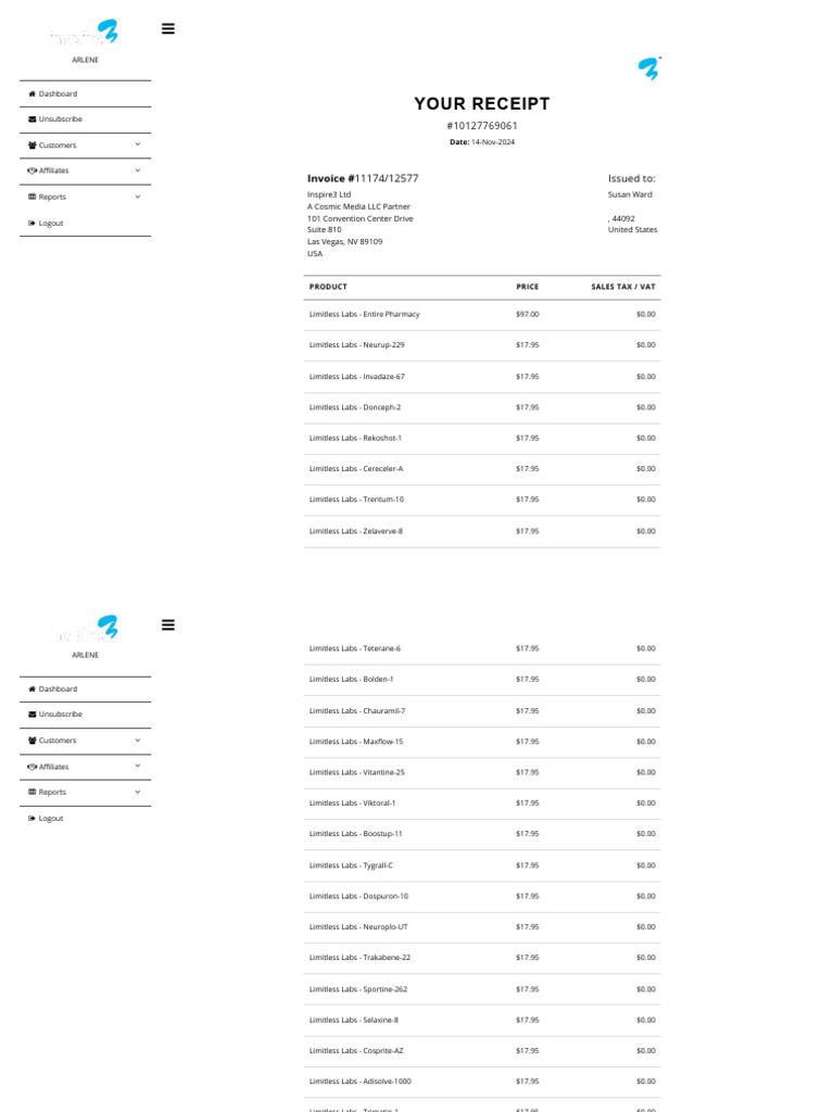 Limitless Labs Receipt | PDF | Receipt | Payments