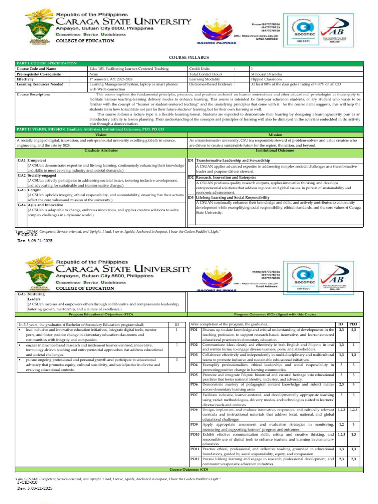 Educ 103 - 00001 F-CID-010 - Midterm | PDF | Behaviorism | Learning