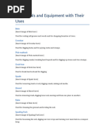 Farm Tools and Their Uses Illustrated | PDF
