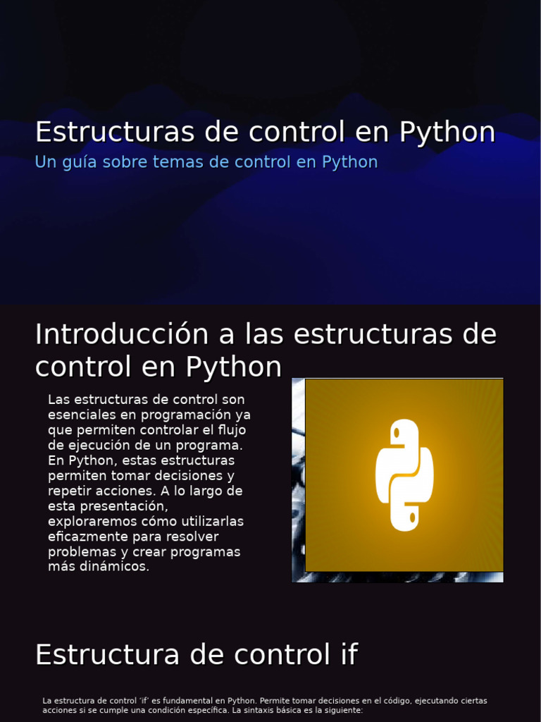 Estructuras de Control en Python | PDF | Python (lenguaje de ...