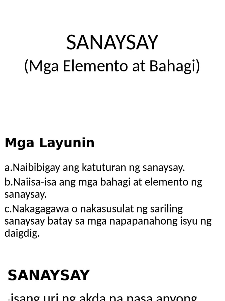 Sanaysay | PDF