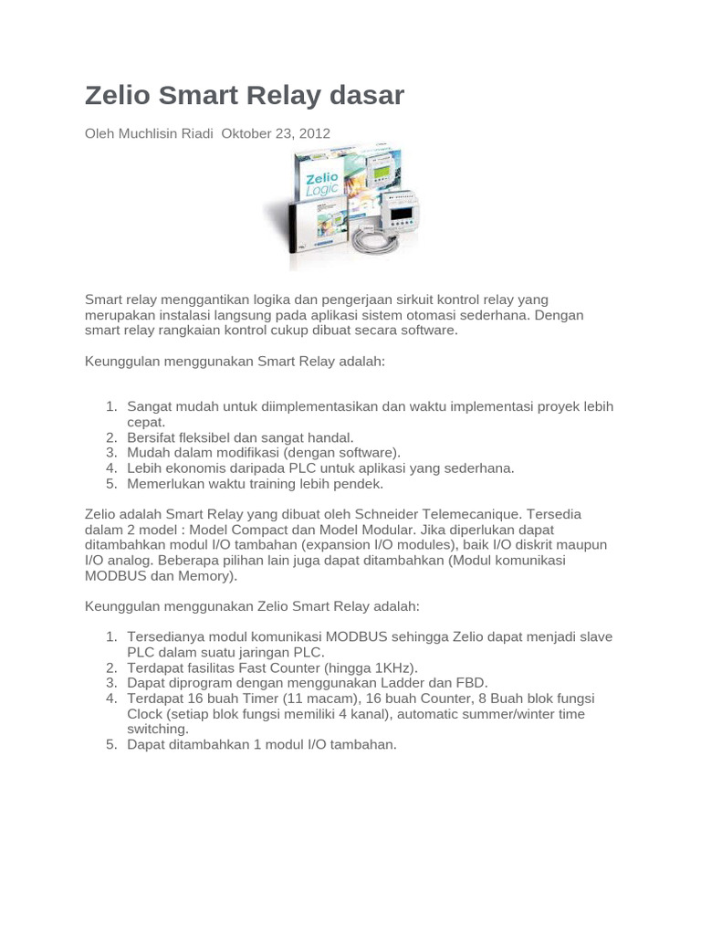 Zelio Smart Relay Dasar | PDF