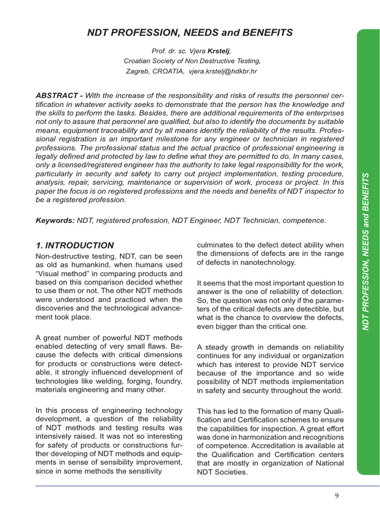 2 - NDT Profession, Needs and Benefits | PDF