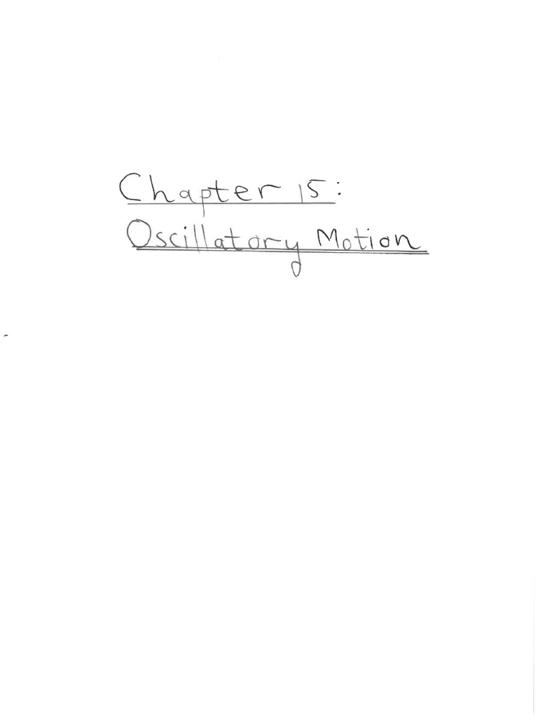 Chapter 15 (Oscillatory Motion) | PDF
