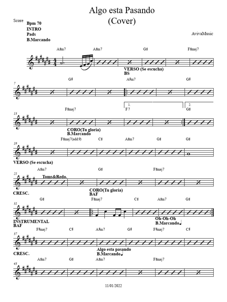 Partitura "Algo Está Pasando" | PDF