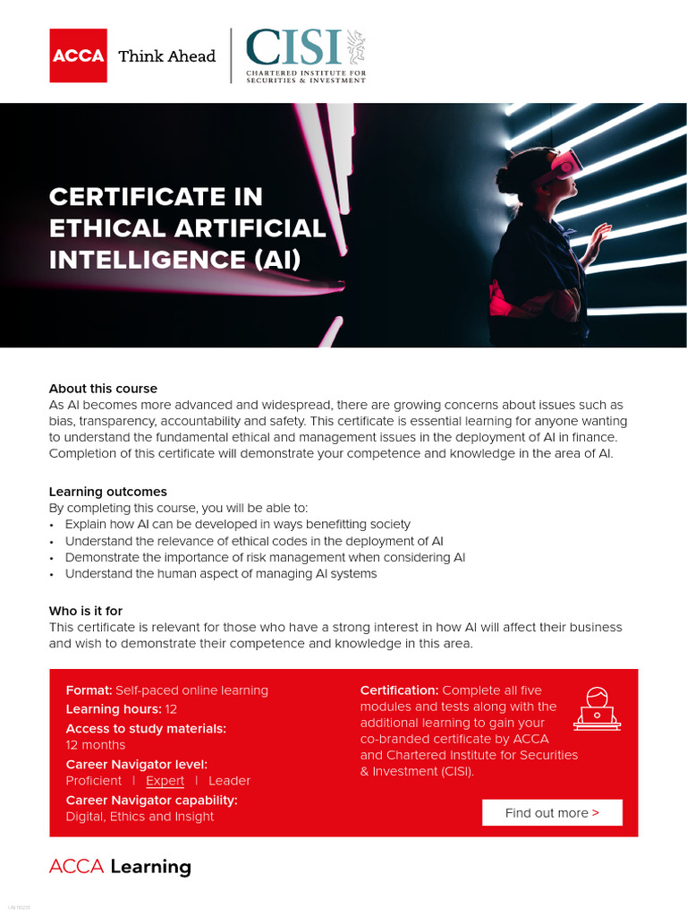 ACCA Certificate in Ethical AI Flyer 3 | PDF