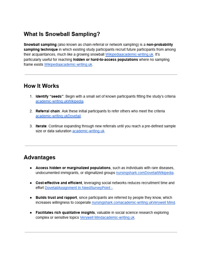 Understanding Snowball Sampling Method | PDF | Sampling (Statistics)