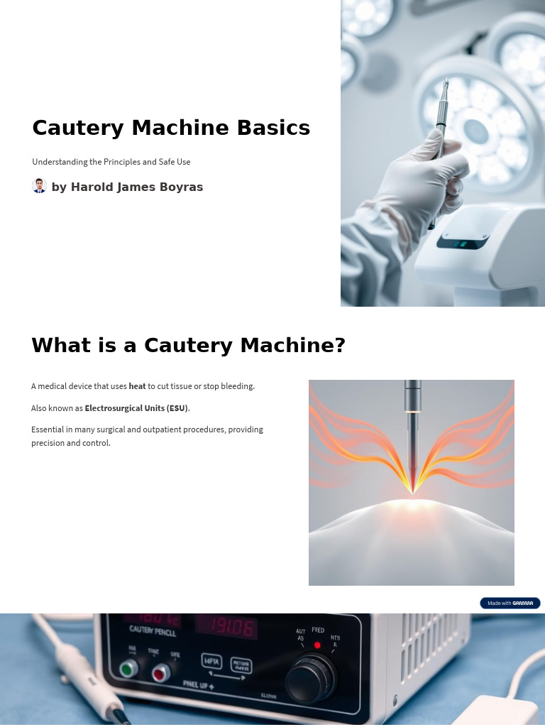 Cautery Machine Use and Safety Guide | PDF | Surgery | Medicine