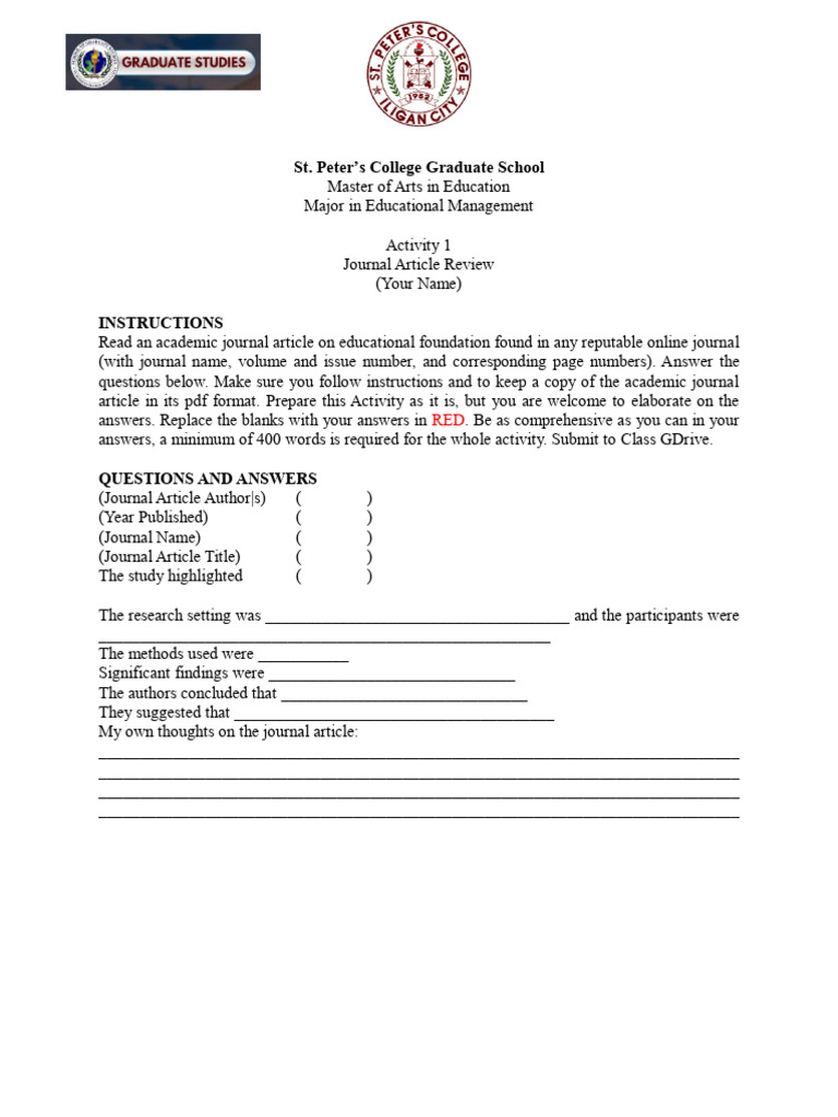 Activity-1-Journal-Article-Review-Educ-Foundation | PDF