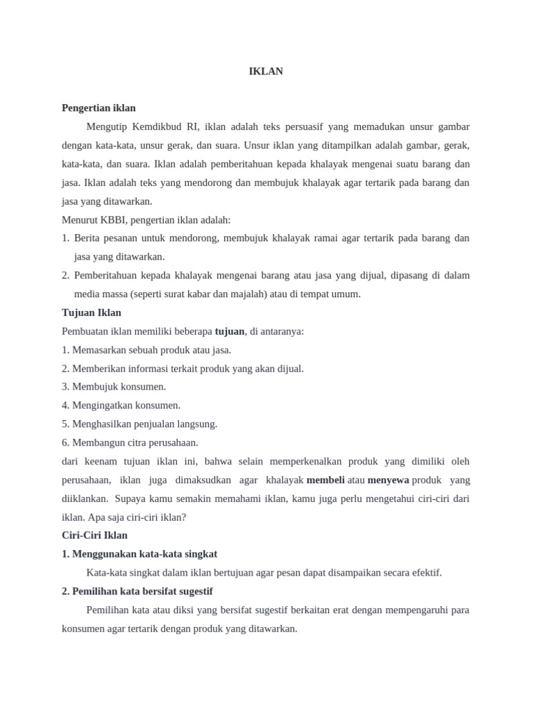 Pengertian dan Jenis Iklan Persuasif | PDF