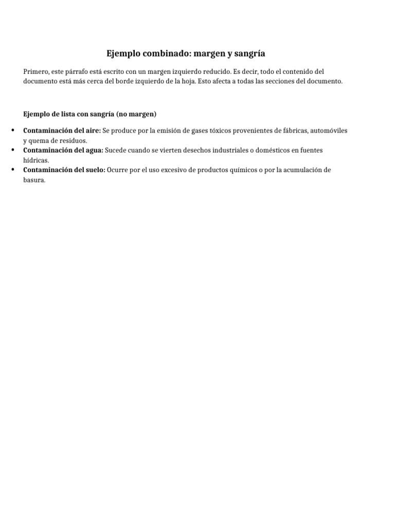 Ejemplo Combinado Margen y Sangria | PDF