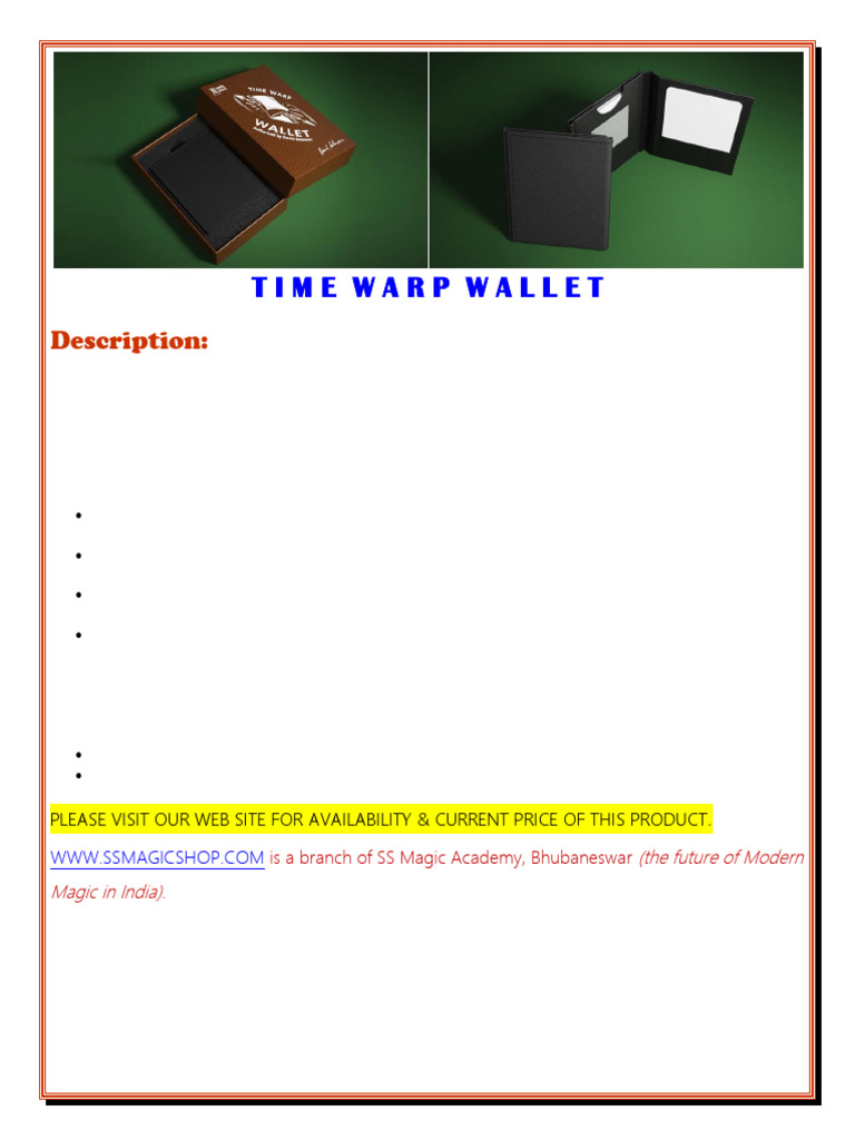 Time Warp Wallet | PDF