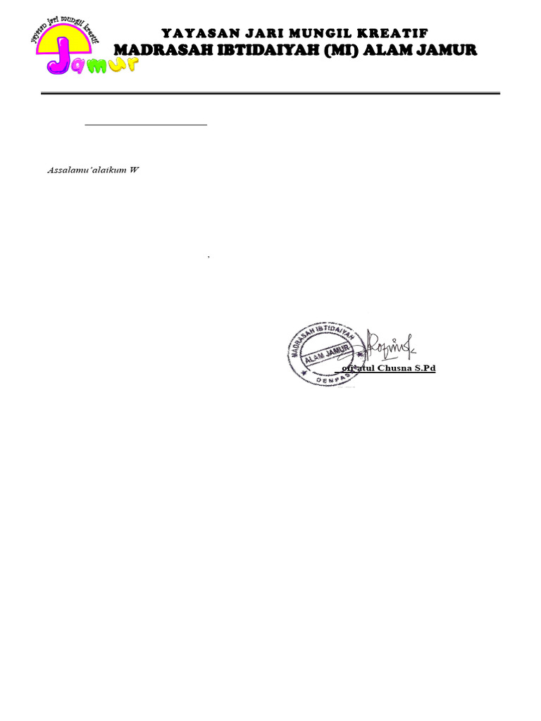 Pemberitahuan Kegiatan Belajar Mengajar | PDF