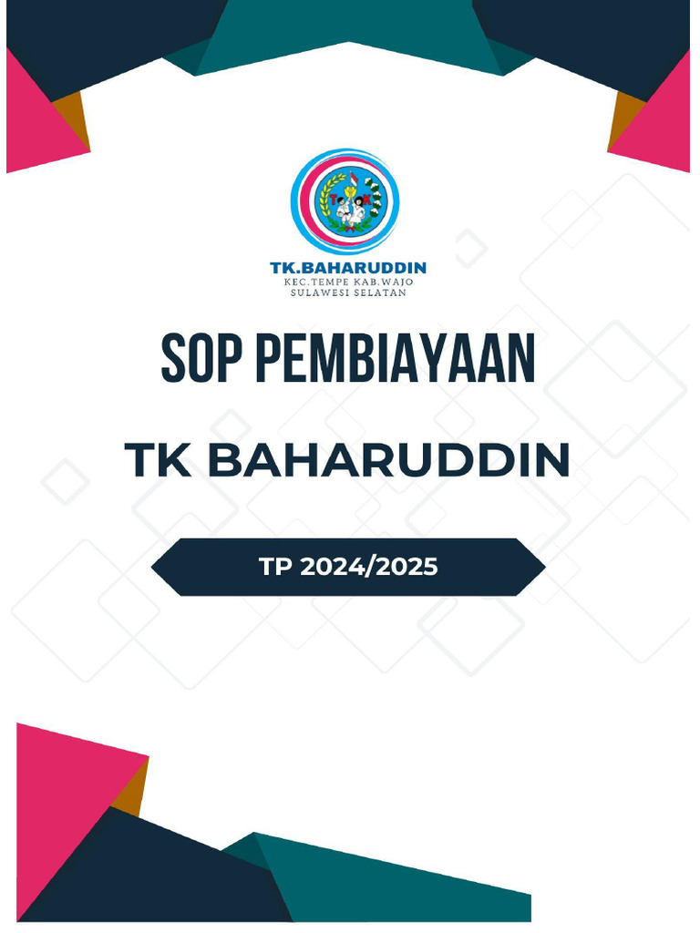 SOP Pembiayaan TK Baharuddin 2024/2025 | PDF